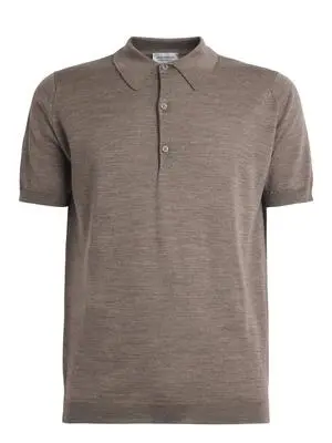 John Smedley Extra Fine Merino Wool Macloud Polo Shirt - Beige