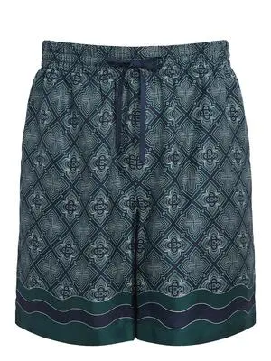 Casablanca Casablanca Silk Monogram Print Shorts Green