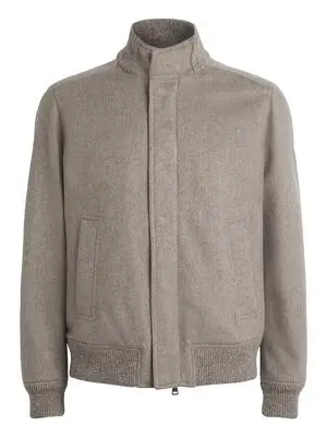 Paul & Shark Cashmere Felt Bomber Jacket - Grey