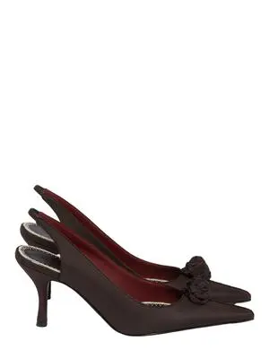 Magda Butrym Pointed-toe Floral Embellished Slingback Sandals - Black