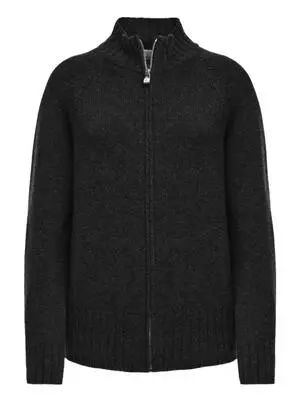 Malo Zip Raglan Bomber In Luxury Cashmere - Black