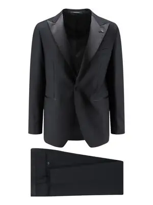 Tagliatore Virgin Wool Tuxedo - Black