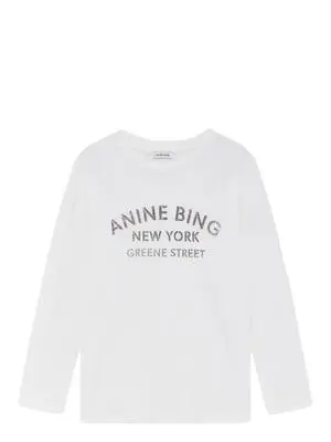 ANINE BING Ivan Long-sleeved Crewneck T-shirt - Ivory
