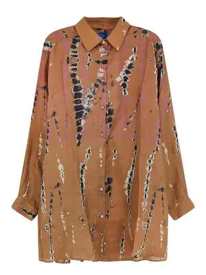 MES DEMOISELLES Long-sleeved Shirt With Lapel Collar - Brown