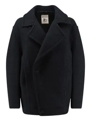 SEMICOUTURE Long-sleeved Coat With Wide Lapels - Grey