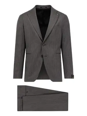 Tagliatore Single-breasted Virgin Wool Suit - Grey