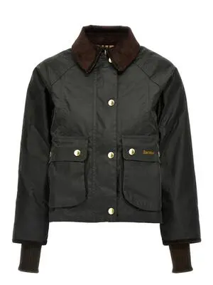 Barbour Cropped Beadnell Waxed Jacket - Black