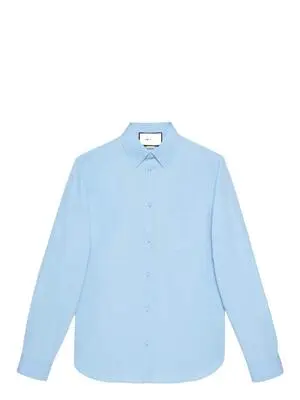 Gucci Logo Embroidered Poplin Shirt - No