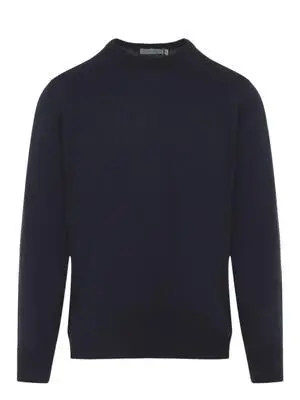 Canali Round-neck Long-sleeve Sweater - Navy