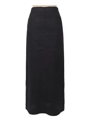 MUDA CLOTHING FZ LLC Linen Maxi Skirt - Black