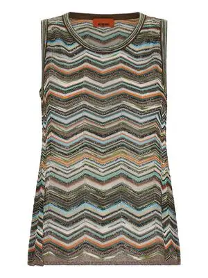 Missoni Sleeveless Chevron Knit Top - Multicolor