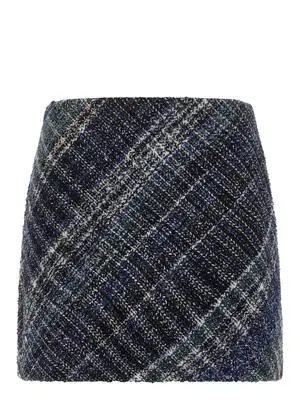 Missoni Checked Wool Blend Mini Skirt - Blue
