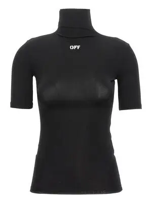 Off-White Off Stamp" Logo Stencil Turtleneck T-shirt - Black