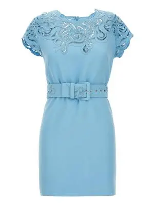 ERMANO SCERVINO Ermanno Scervino Lace Detailed Viscose Blend Dress - Blue
