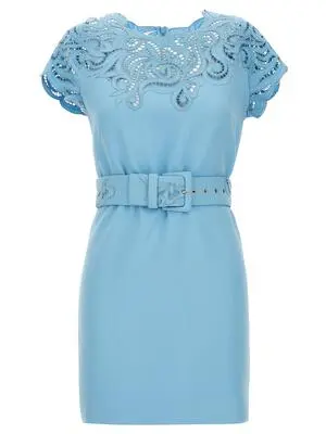 ERMANO SCERVINO Ermanno Scervino Lace Detailed Viscose Blend Dress - Blue