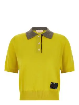 MARNI Marni Cashmere Short Sleeve Polo Shirt