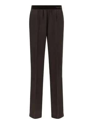 TOM FORD Silk Satin Relaxed Fit Trousers - Brown