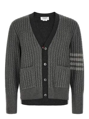 Thom Browne 2-in-1 Trompe L'oeil Wool Cardigan - Gray