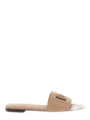 Dolce & Gabbana Calf Leather 'dg Millennials' Cut-out Slides - Cream