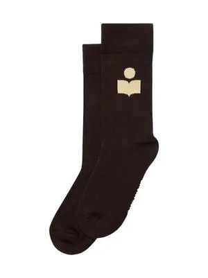 Isabel Marant Étoile Siloki Logo Socks - Brown