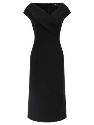 ERMANO SCERVINO Ermanno Scervino Midi Dress With Crossover Neckline - Black
