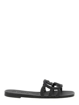 Gucci Lido Incrocio Gg Rubber Sandals - Black