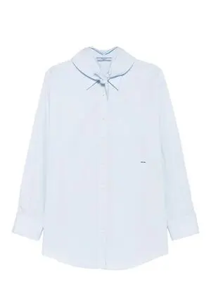 Prada Poplin Shirt With Knot Detail - Blue