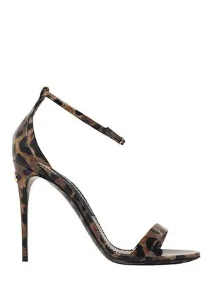 Dolce & Gabbana Leopard Print Stiletto Sandals - Brown