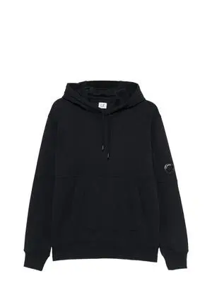 C.P. COMPANY Diagonal Raised Fleece Hooded Lens Sweatshirt - Blue