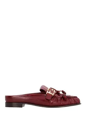 Fendi Baguette Leather Sabots - Brown
