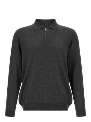 Kiton Wool Polo Shirt 14 Microns - Gray