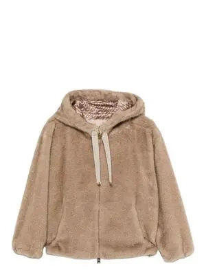Herno Soft Faux-fur Hooded Jacket - Multicolor
