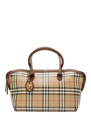 Burberry Small Check Zip Tote Bag - Multicolor