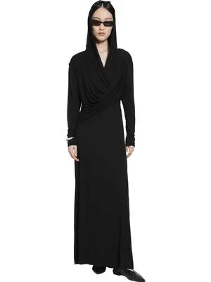 RETORI Hooded Jersey Maxi Dress - Black