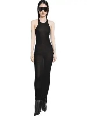 Rick Owens Ribbed Racerback Tank Dress - Black