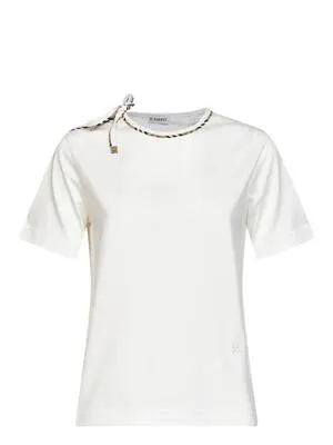 Burberry Cotton T-shirt With Check Ties - Multicolor