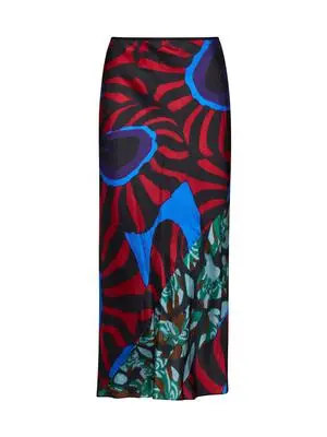 Dries Van Noten Twill Midi Skirt - Multicolor