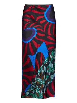 Dries Van Noten Twill Midi Skirt - Multicolor