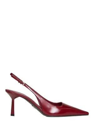 Prada Slingback Pumps With Square Toe And Lacquered Heel - Multicolor