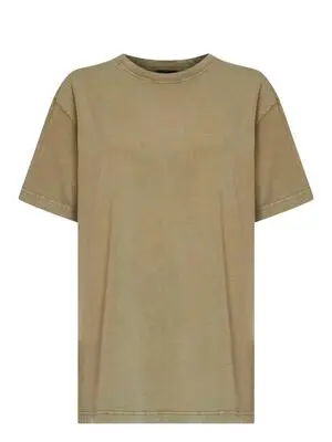 MUGLER Khaki Cotton Jersey Logo T-shirt - Multicolor
