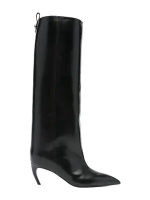Attico Lea Leather Boots With Crystal Embellishment - Multicolor