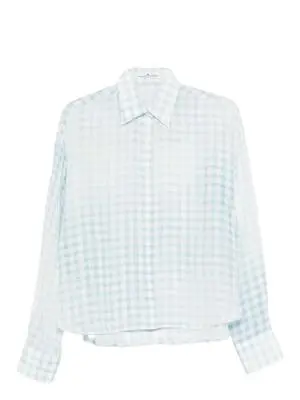 ERMANO SCERVINO Ermanno Scervino Silk Shirt With Blue Check Pattern - Multicolor