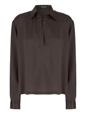 TOM FORD TOM FORD Silk Satin Polo Shirt Multicolor