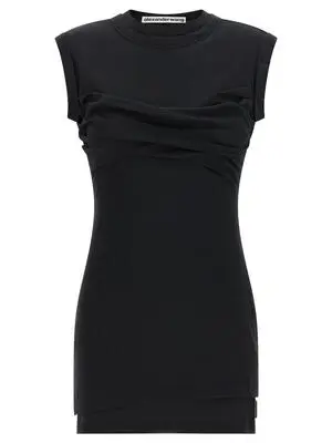 Alexander Wang Twisted Bust Layered Dress - Black