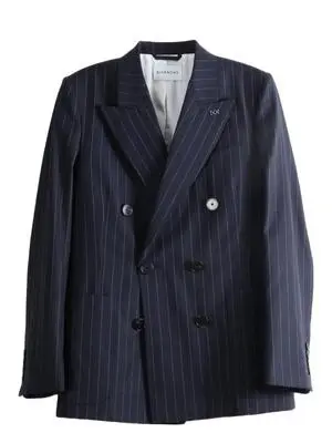Givenchy Wool Double-breasted Pinstripe Jacket - Multicolor
