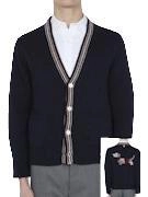 Thom Browne Donegal Intarsia Hector Patchwork Cardigan - Multicolor