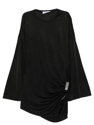 Attico Asymmetric Hem Dress With Gathered Detailing - Multicolor