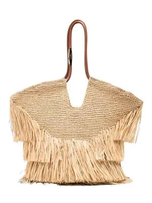 Zimmermann Raffia Tote With Fringe - Multicolor