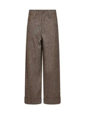 Brunello Cucinelli Baggy Trousers With Monili - Multicolor