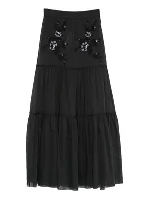 ERMANO SCERVINO Ermanno Scervino Embellished Tiered Maxi Skirt - Multicolor